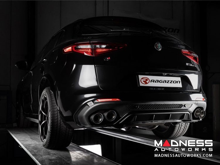 Alfa Romeo Stelvio Performance Exhaust 2.9L QV Ragazzon Evo Line Axle Back Dual Exit Quad Carbon Tips 50.0786.84 for Alfa Romeo